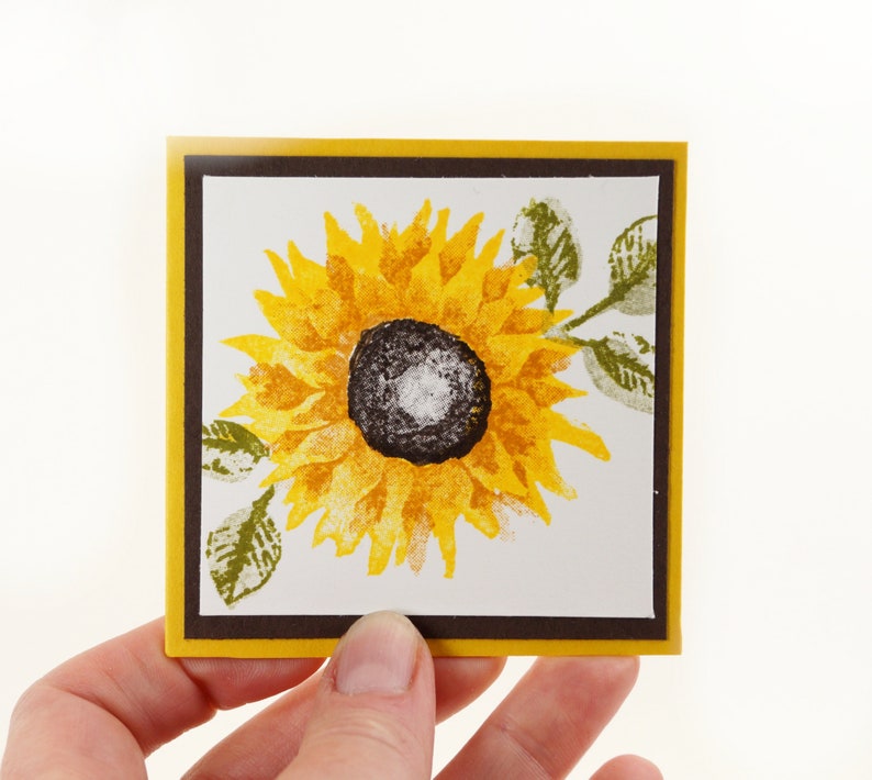 Mini Cards And Envelopes Sunflower Card 3 x 3 Cards | Etsy