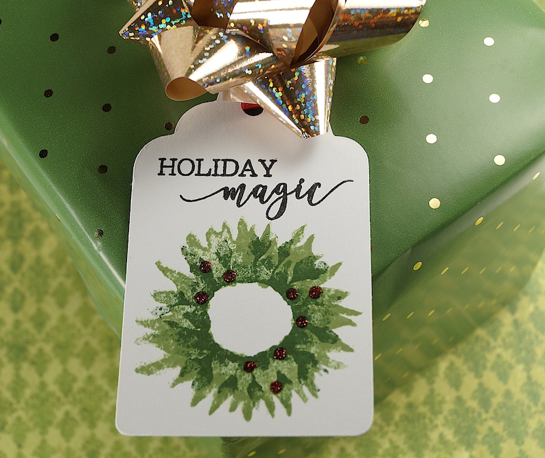 Christmas Tags Handmade, Present Tags, Holiday Gift Tags, Wreath Tag ...