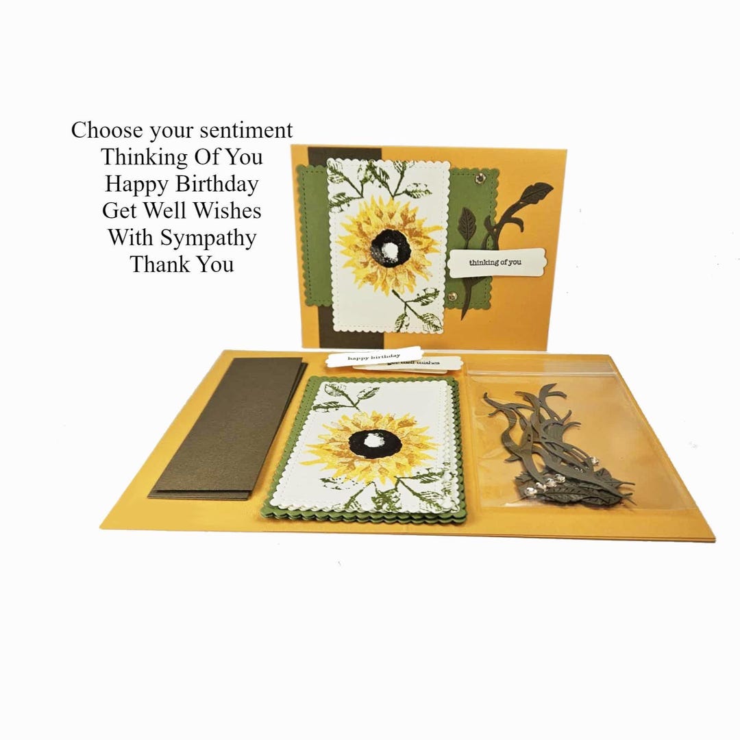 Sunflower Card Making Kit, Craft Kit for Adults, DIY Card Kit, Thinking ...