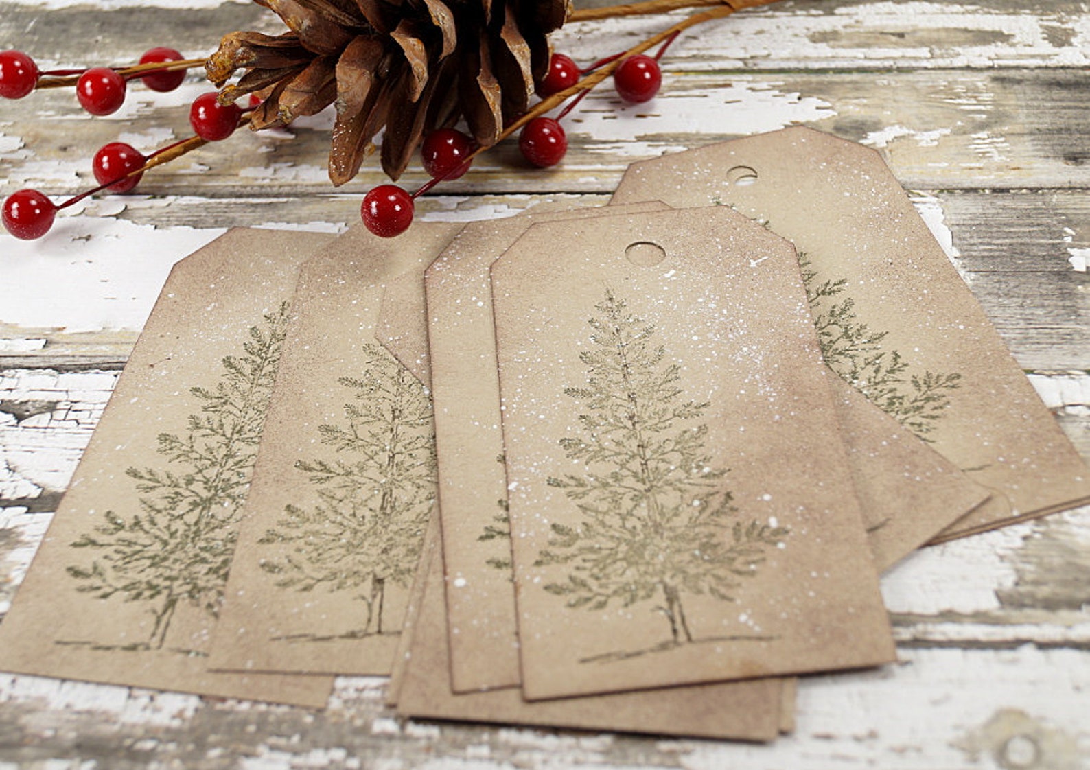 Christmas Tags Handmade Christmas Gift Tags Christmas Tree - Etsy