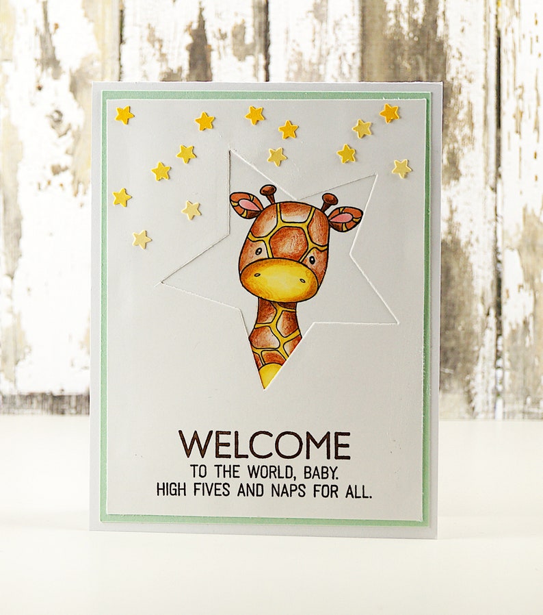Welcome Baby Card Giraffe Card New Baby Congratulations - Etsy
