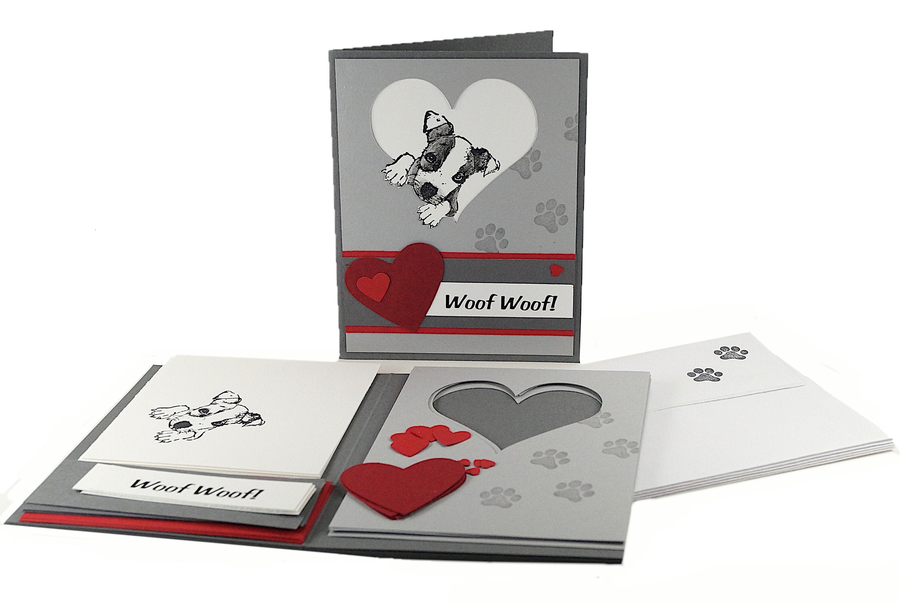 Premade Paper 4 pack DIY Card making craft kit puppy craft dog craft ...