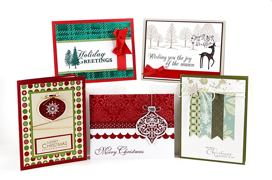 Happy Holiday Cards, Christmas Card Pack, Hand Stamped Cards, Family ...