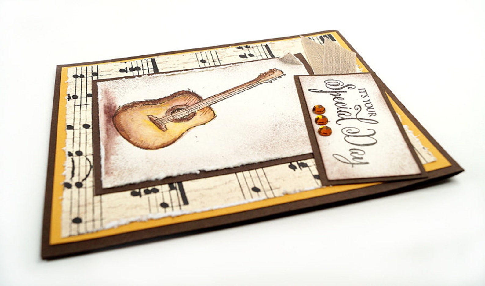 Guitar Birthday Music Birthday Card Stamped Greeting Cards | Etsy