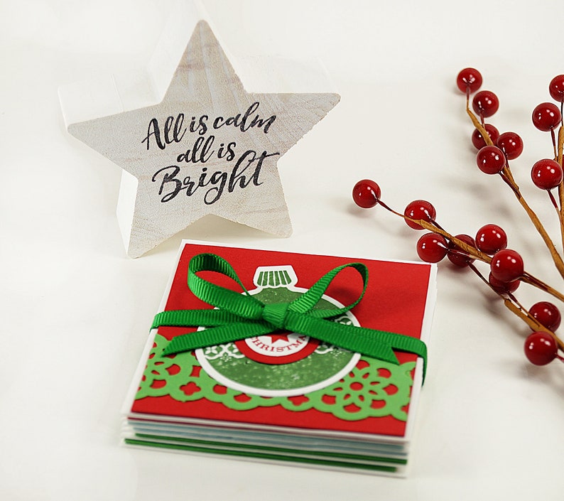 Holiday Mini Note Cards Enclosure Cards Christmas Card Set | Etsy