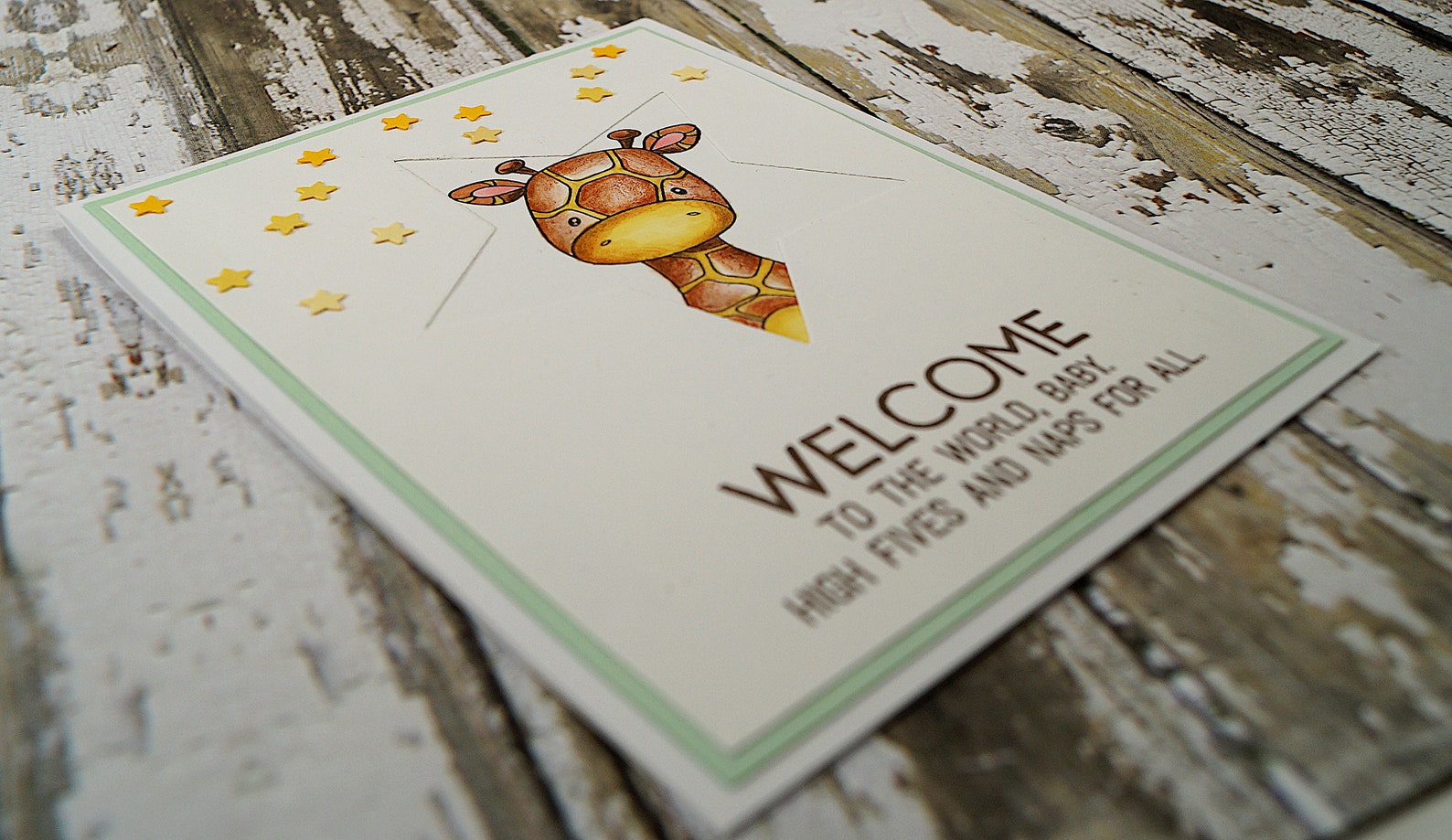 Welcome Baby Card Giraffe Card New Baby Congratulations - Etsy