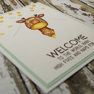 Welcome Baby Card Giraffe Card New Baby Congratulations - Etsy