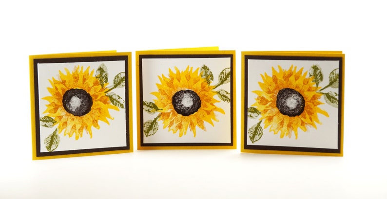 Mini Cards And Envelopes Sunflower Card 3 x 3 Cards | Etsy