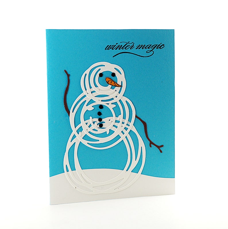 Snowman Christmas Card Handmade Christmas Cards Boxed Set - Etsy