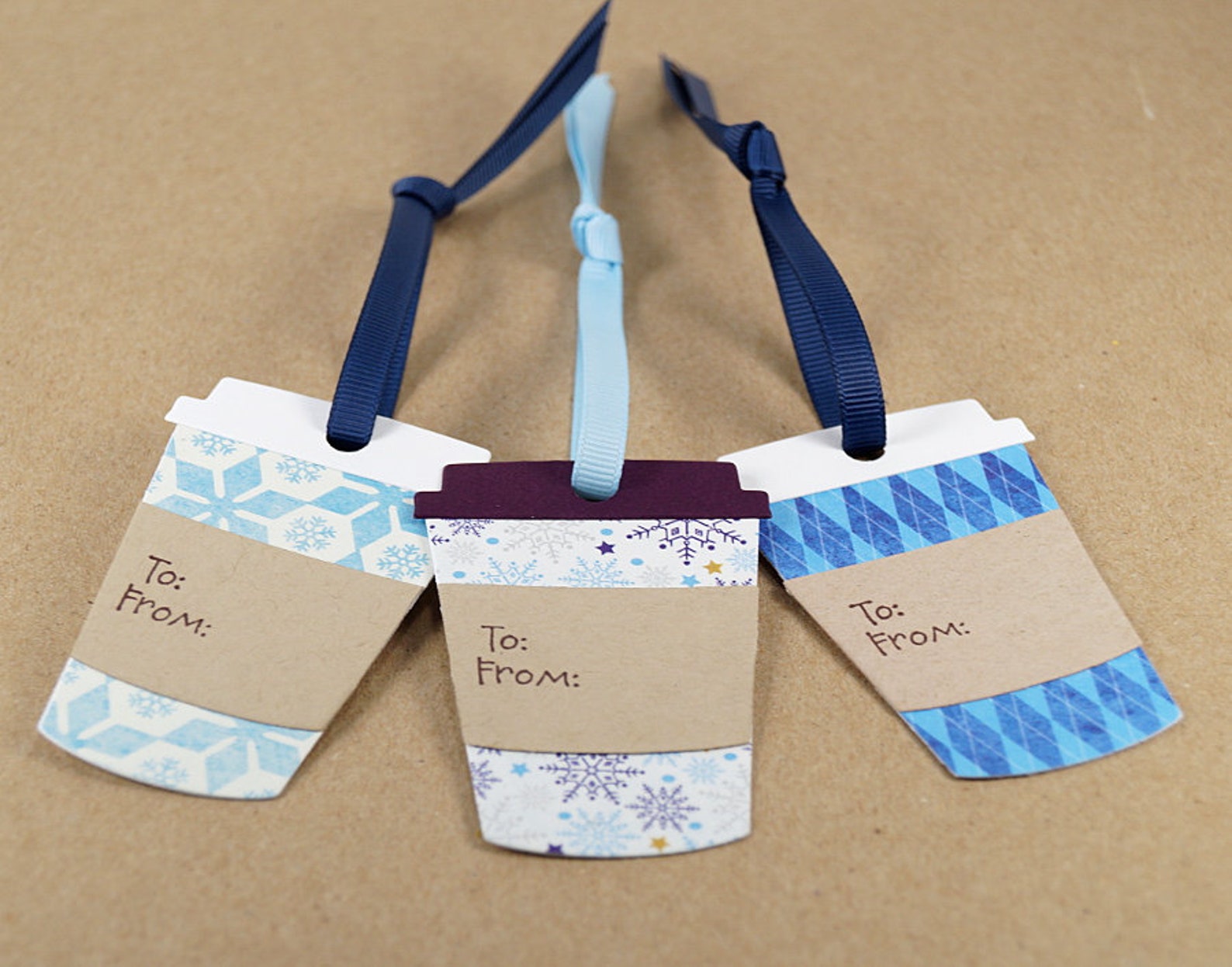 Christmas Tags Handmade Xmas Gift Tag Coffee Cup Tag | Etsy