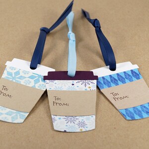 Christmas Tags Handmade Xmas Gift Tag Coffee Cup Tag Winter Tags - Etsy