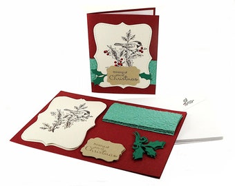 Christmas Card Making Kit, Craft Kits for Adults, DIY Kit, Poinsettia ...