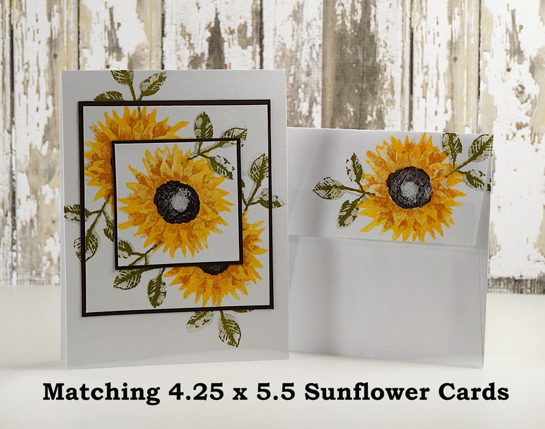 Mini Cards And Envelopes Sunflower Card 3 x 3 Cards | Etsy