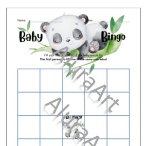 Cute Baby Panda Themed Baby Shower Activity Bundle, Digital Download ...