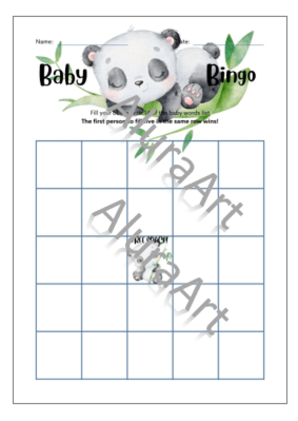 Cute Baby Panda Themed Baby Shower Activity Bundle, Digital Download ...