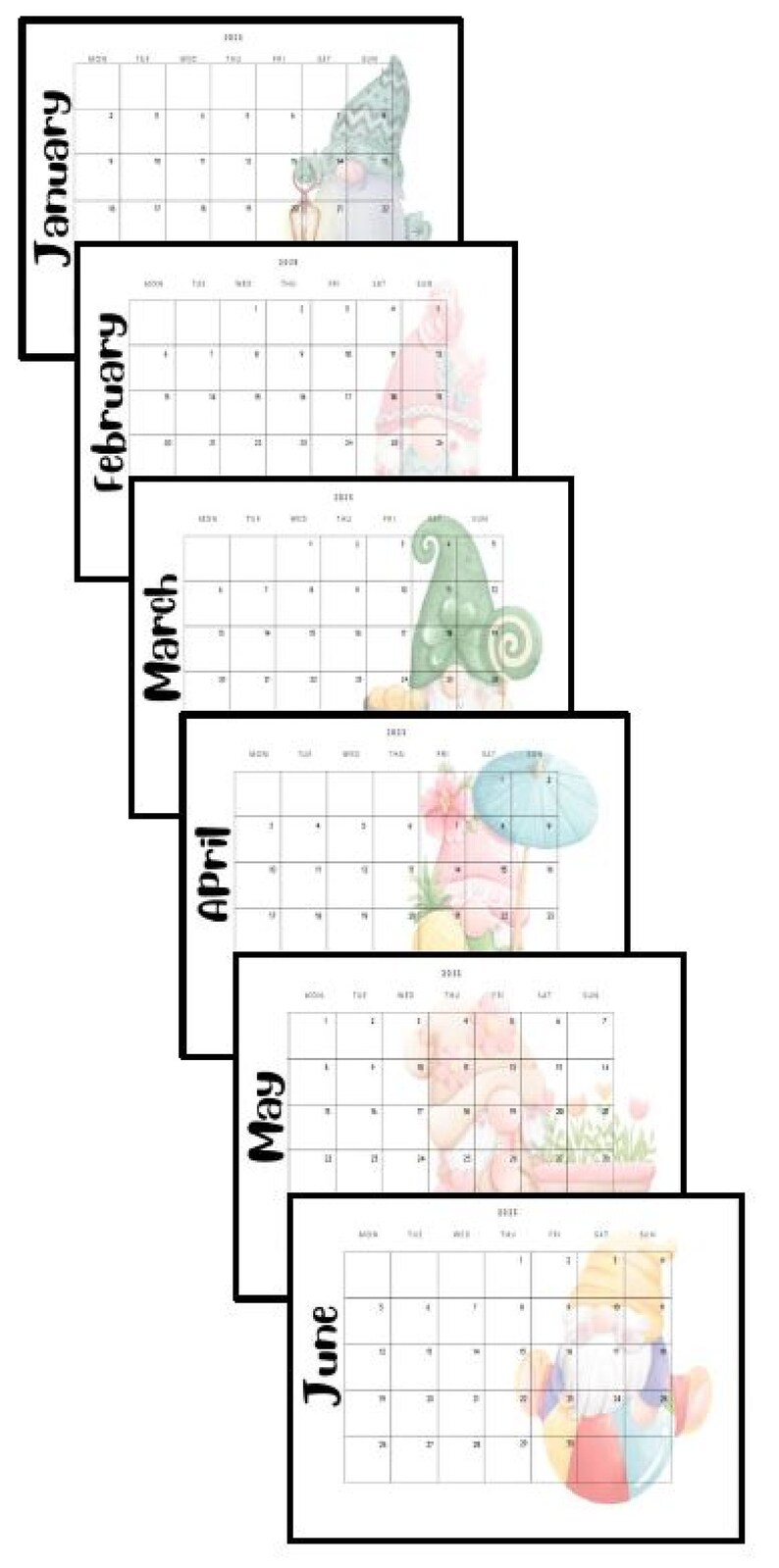 Cute Gnome Planner and Calendar Bundle 2 - Etsy