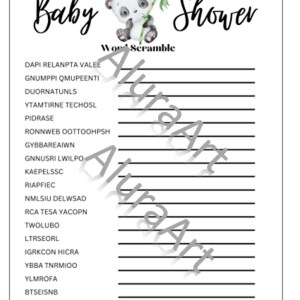 Cute Baby Panda Themed Baby Shower Activity Bundle, Digital Download ...
