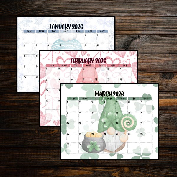 2026 Gnome Calendars - Etsy