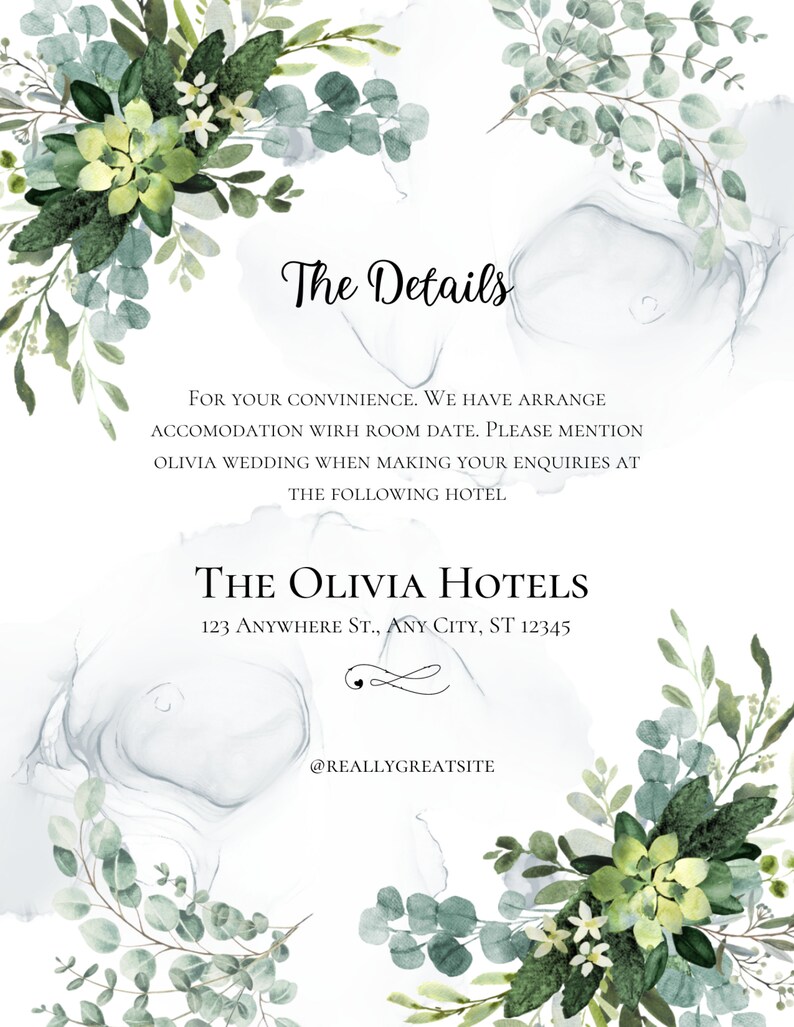 Editable Eucalyptus Wedding Invitation Suite Templates - Etsy