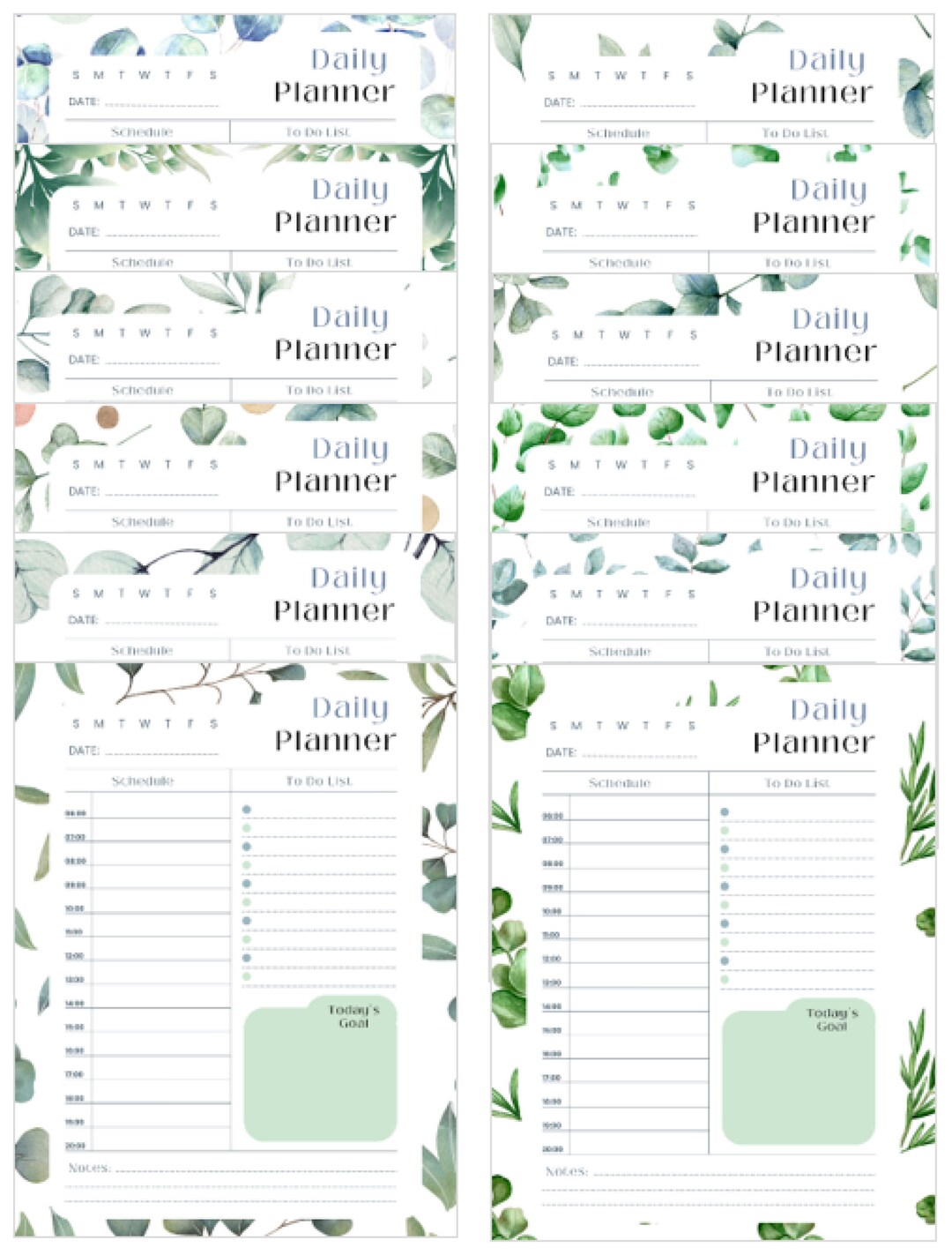 Daily Eucalyptus Planner, Digital Download, Printable PDF - Etsy