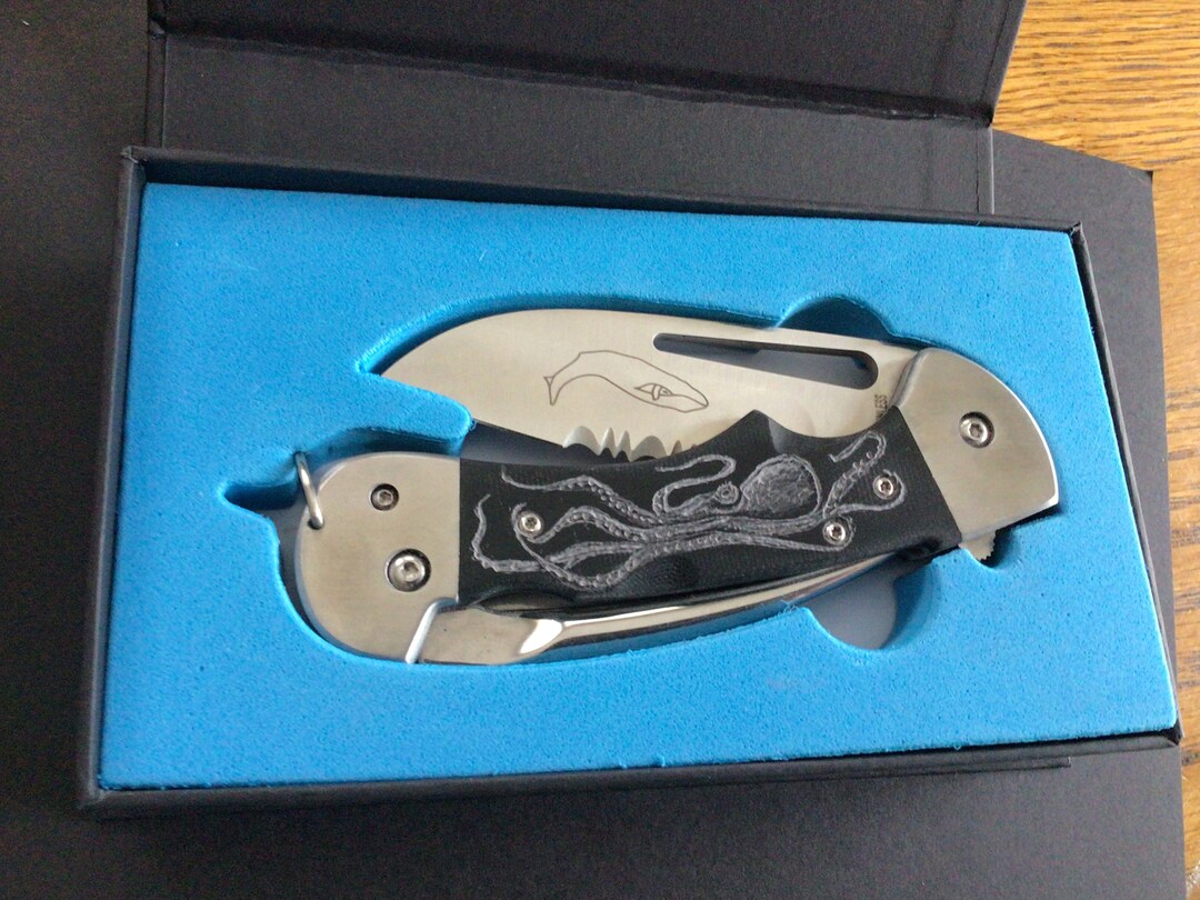Octopus Carved on a Myerchin Sailors Knife - Etsy