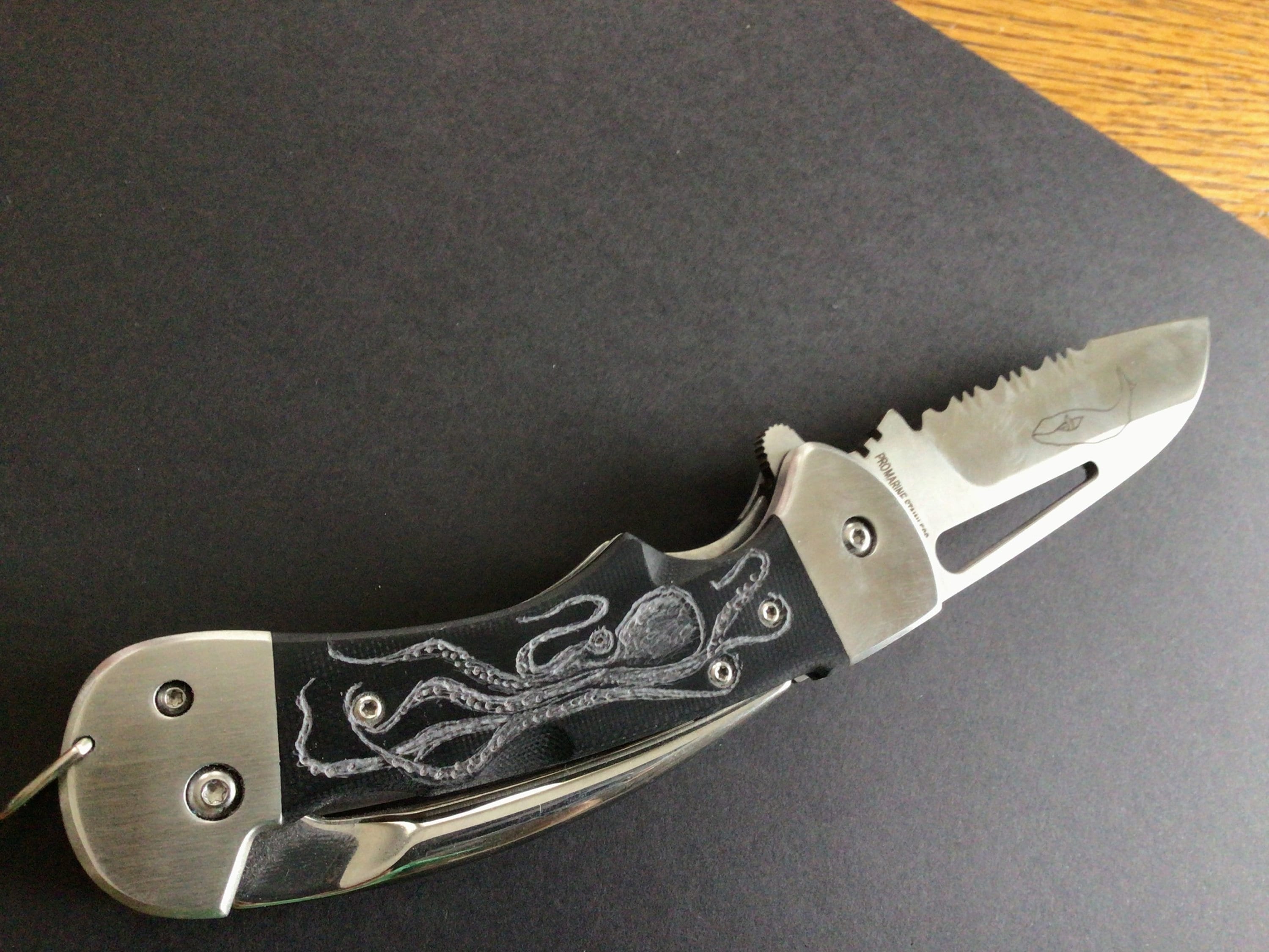 Octopus Carved on a Myerchin Sailors Knife - Etsy