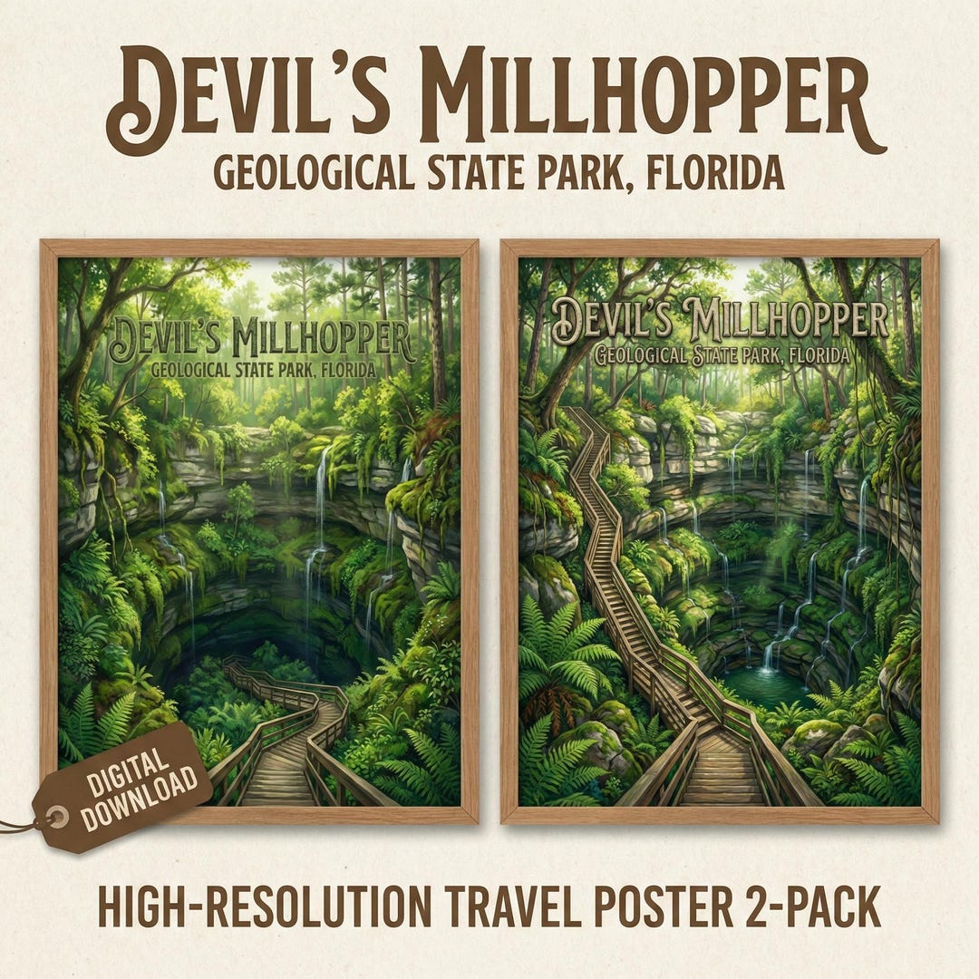 Devil's Millhopper Geological State Park Poster Set (2 Variations ...