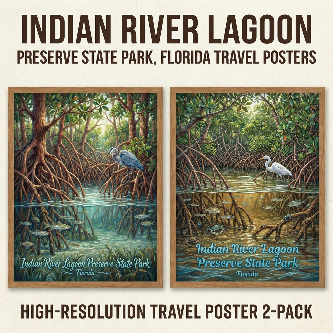 Indian River Lagoon Preserve Posters (2 Variations) | New Smyrna Beach ...