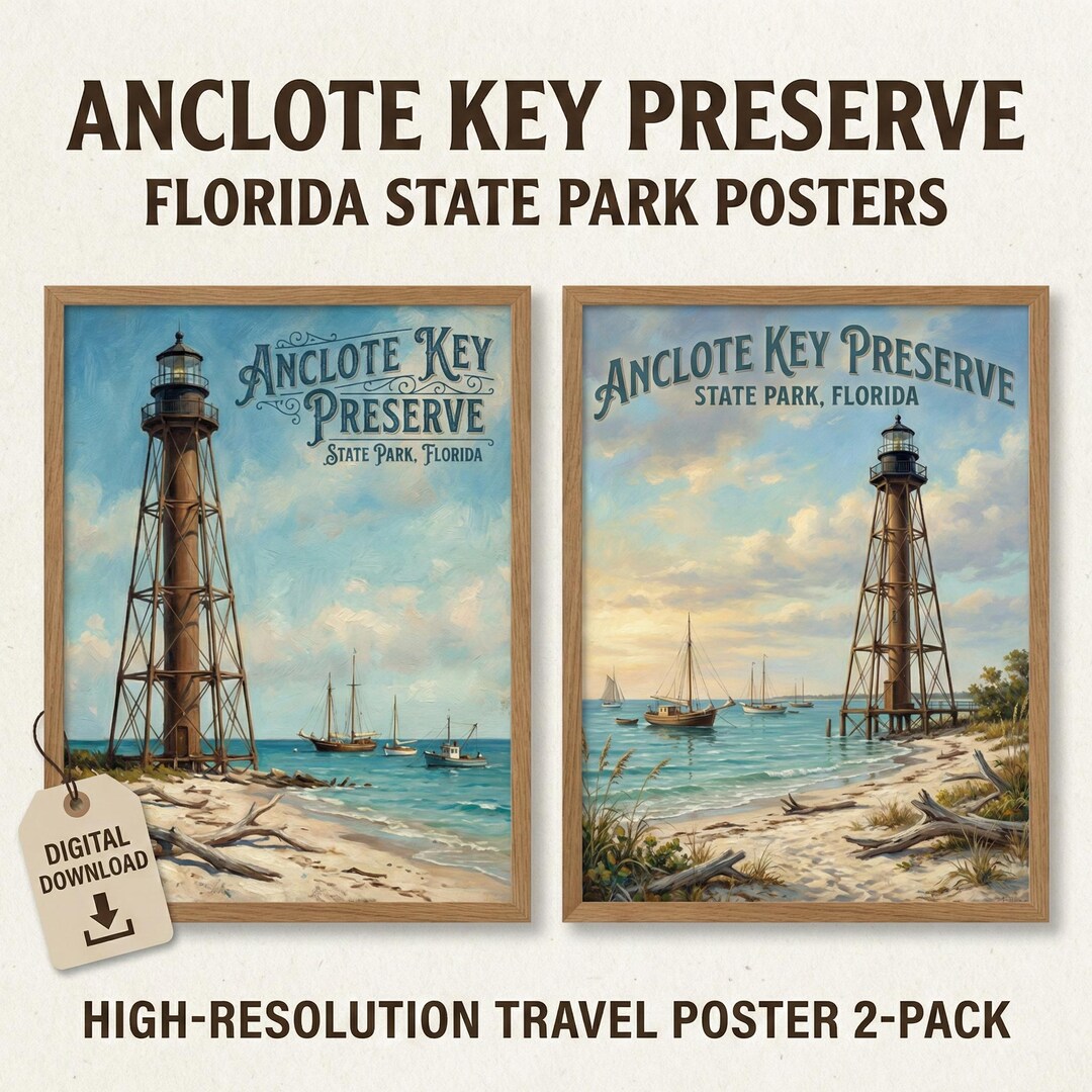 Anclote Key Preserve State Park Travel Posters (2 Variations) | Tarpon ...