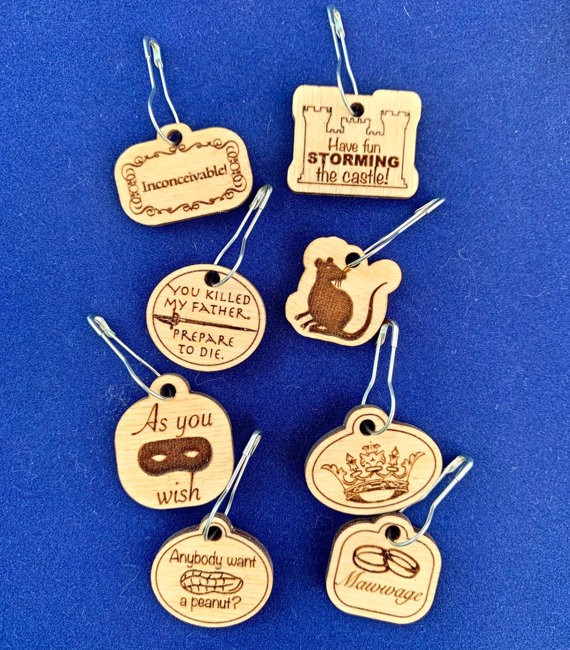 The Princess Bride Themed Wooden Stitch Marker Set - Etsy