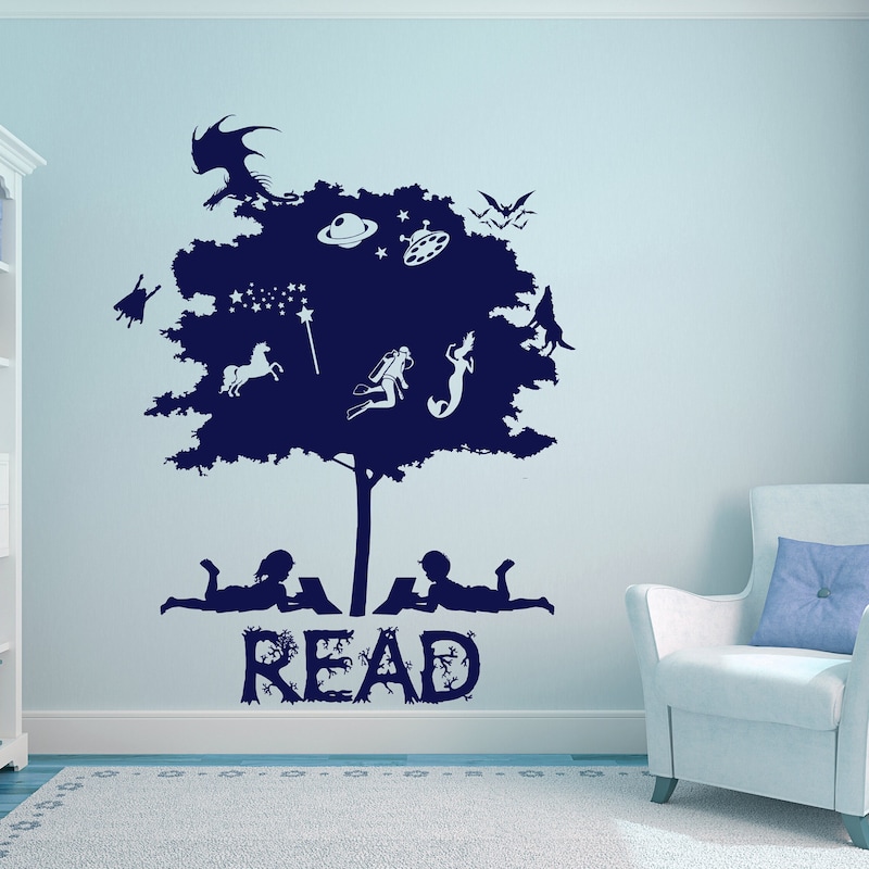 Reading Wall Decal - Etsy