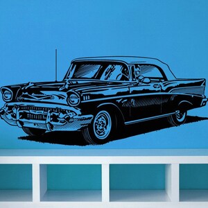 1950s Decor, Classic Cars, Chevy Wall Decal, Chevrolet Artwork, Car ...