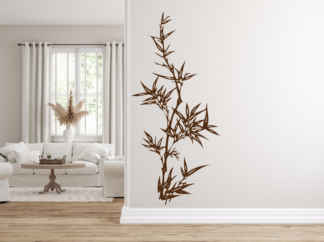 Corner Wall Decals, Corner Wall Art, Plant Decor, Bamboo Wall Decal ...