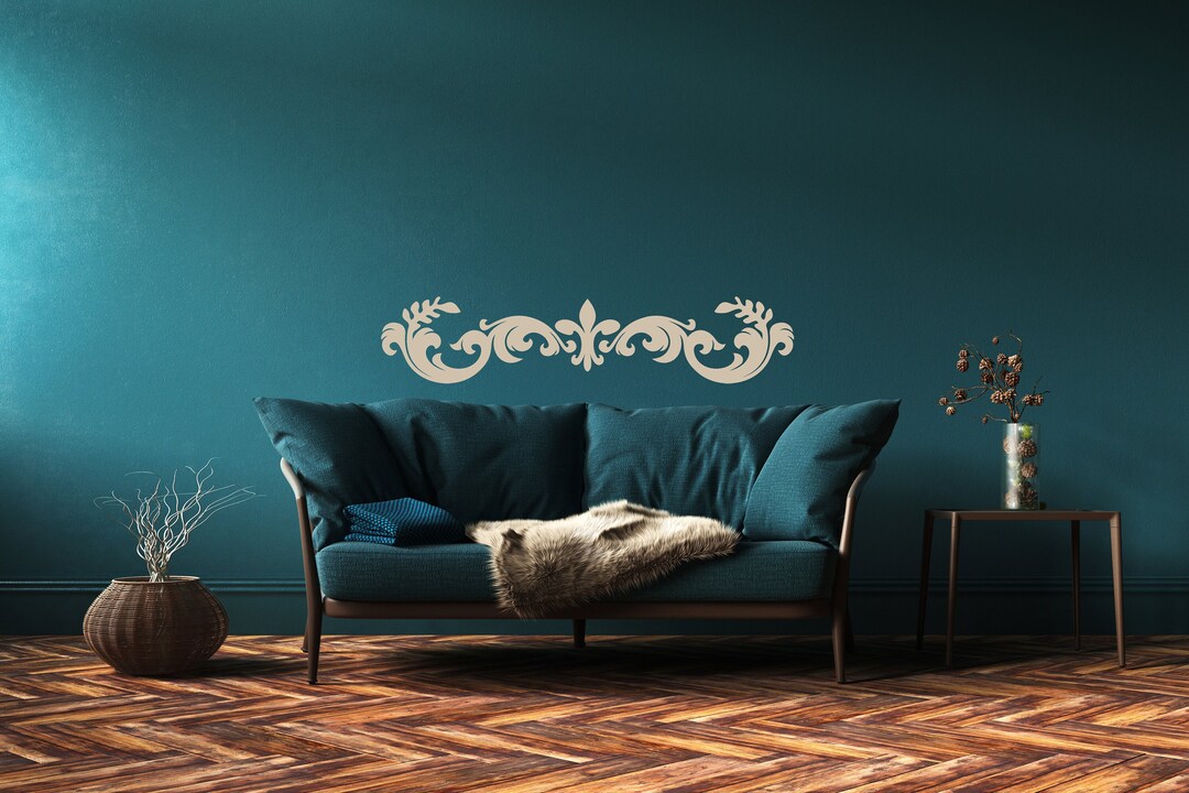Fleur De Lis Wall Decor, Horizontal Decal, Swirl French Art, Art for ...