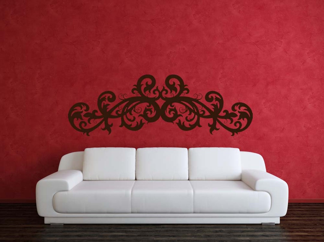 Old World Wall Art, Swirls Wall Decor, Fancy Decal, Horizontal Wall Art ...