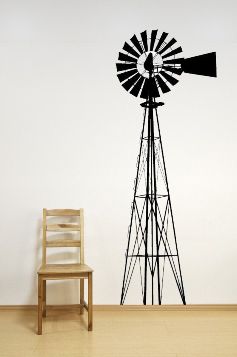 Windmill Decal Wind Mill Wall Decor Farm Home Art Nursery - Etsy