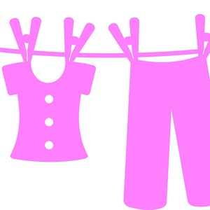 Laundry Room Wall Decal, Funny Clothesline Wall Art, Hanging Clothes ...