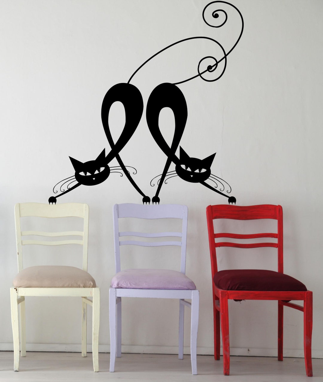 Cat Decor, Cats Wall Art, Cat Decal, Vet Decor, Cat Wall Decal, Black ...