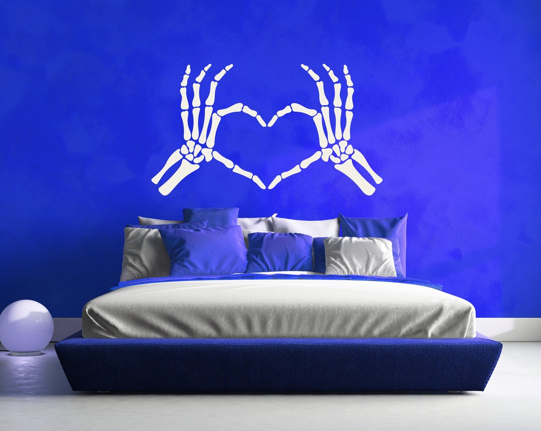 Skeleton Hands Making Heart, Heart Hands, Sign Language Wall Decal ...
