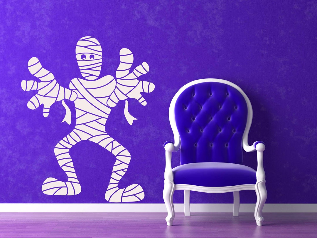 Mummy Wall Decal, Mummy Art, Mummy Halloween Decor, Mummy Figure ...