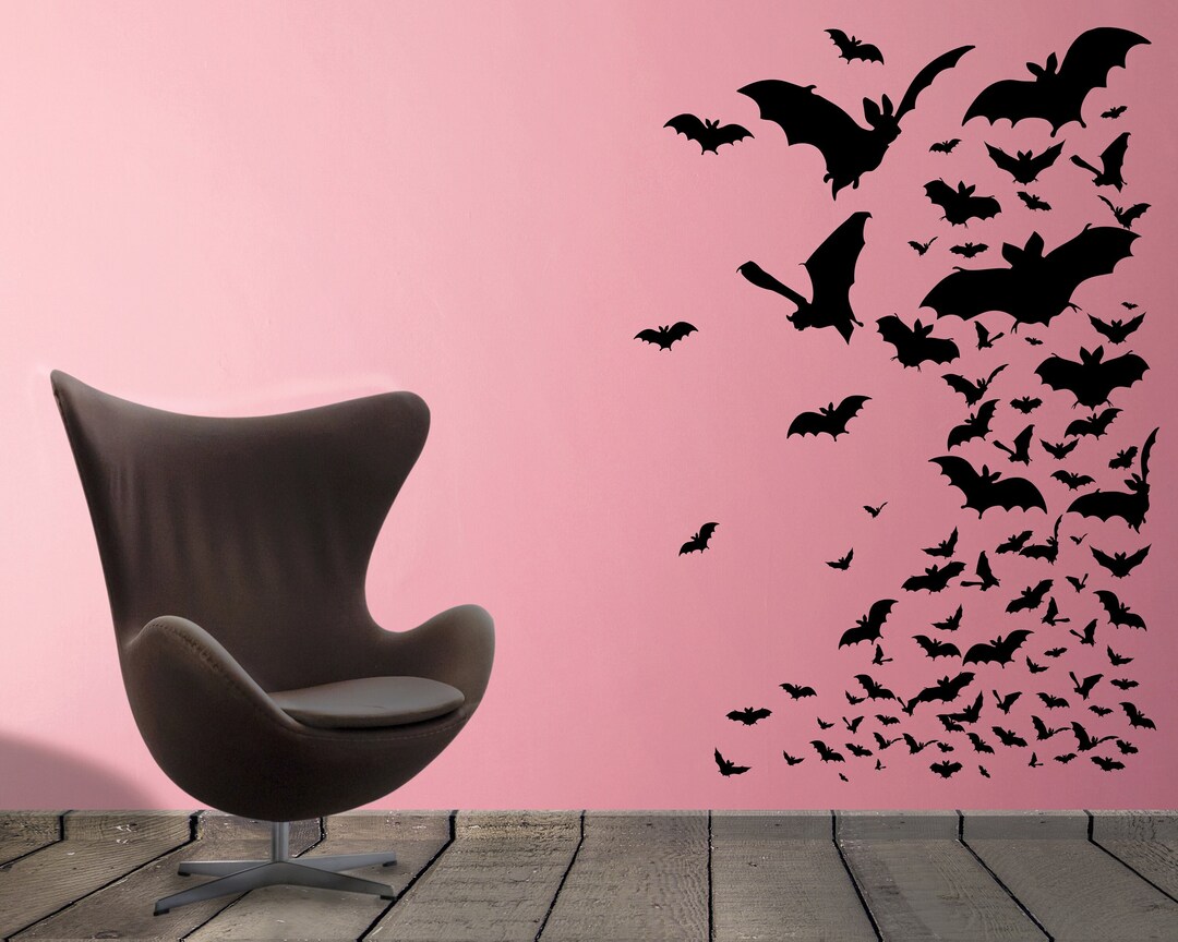 Bats Decor, Flock of Bats Wall Art, Bats Decal, Whimsigoth Decor, Bat ...
