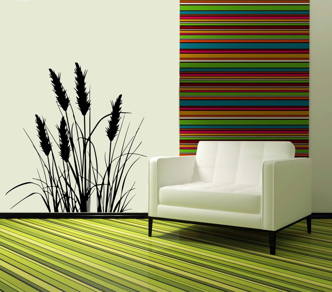 Grass Wall Art, Tall Grass Wall Decal, Reeds Wall Stickers, Grasses ...