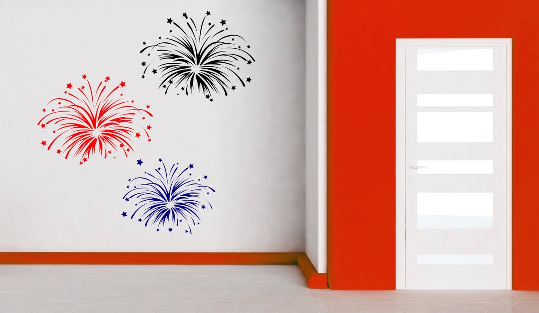 Fireworks Wall Decal, Individual Fire Works, Fourth of July Decorations ...