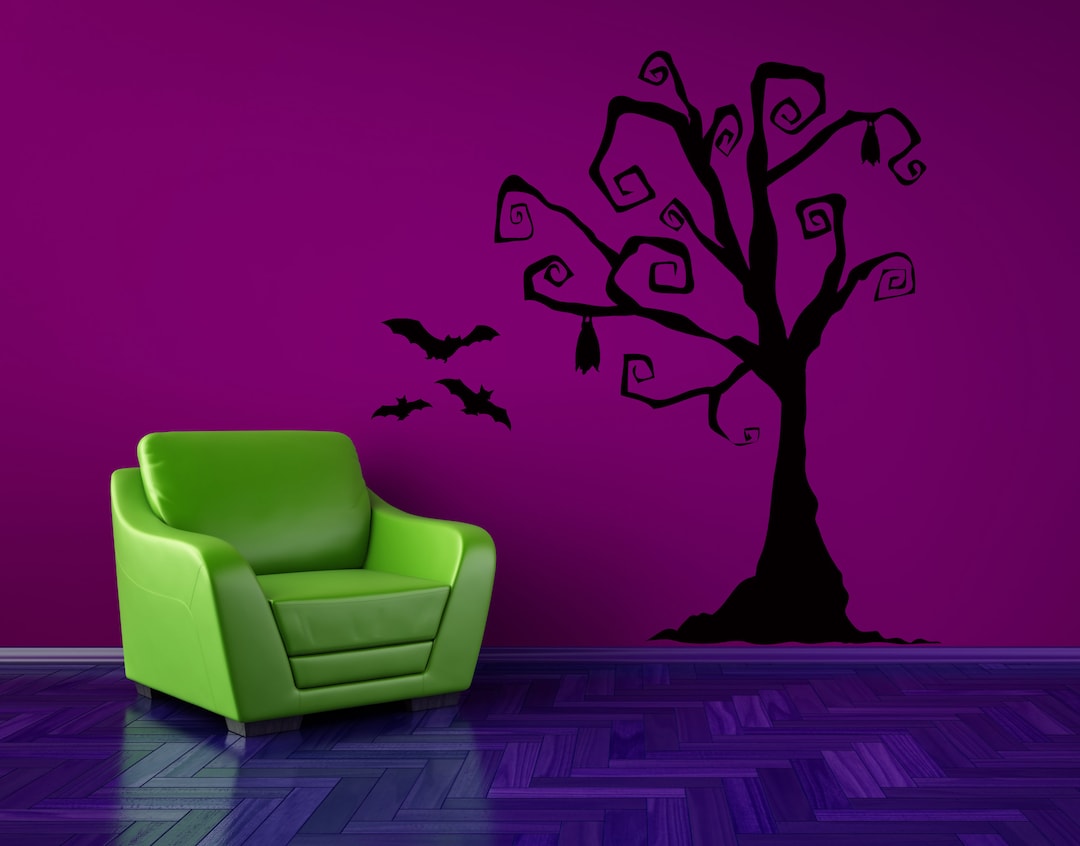 Tim Burton Decor, Tree Wall Decal, Tree Decal, Halloween Tree ...
