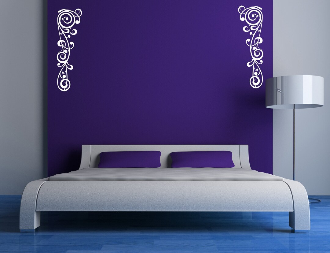 Corner Wall Decal Swirl Decor Scroll Design Corners Wall - Etsy