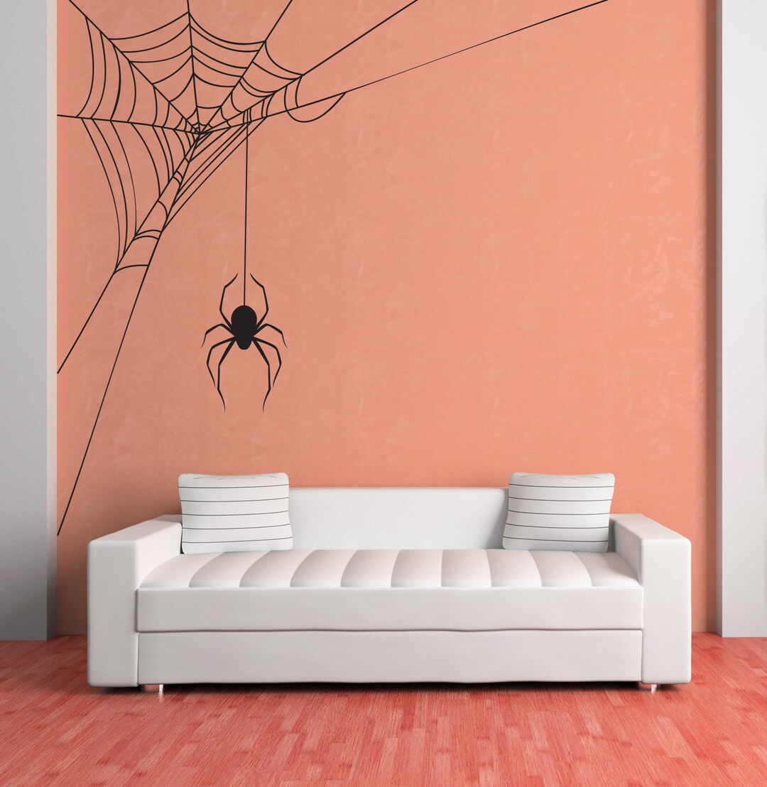 Spiderweb Corner Decal, Spiderweb Wall Art, Spider Web Corner Design ...