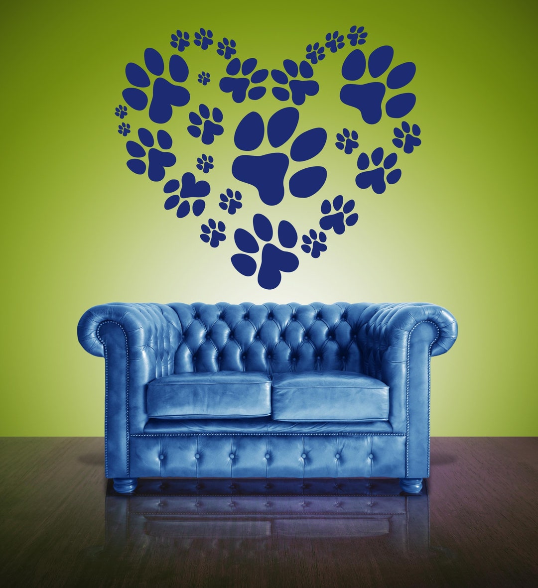Paw Prints Heart Wall Decal, Pet Lover Gifts, Animal Rescue Wall Art ...