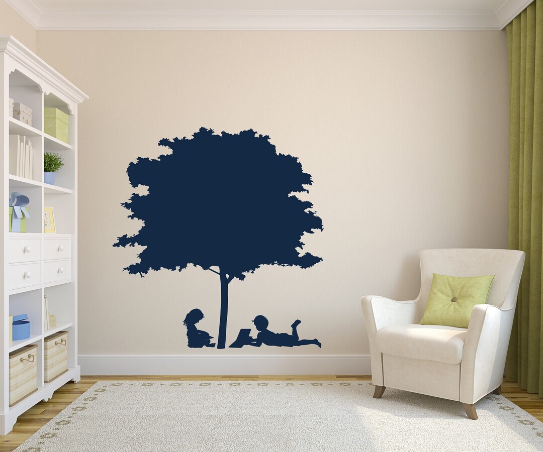 Reading Tree Wall Decal, Reading Wall Decor, Librarian Gift, Book ...