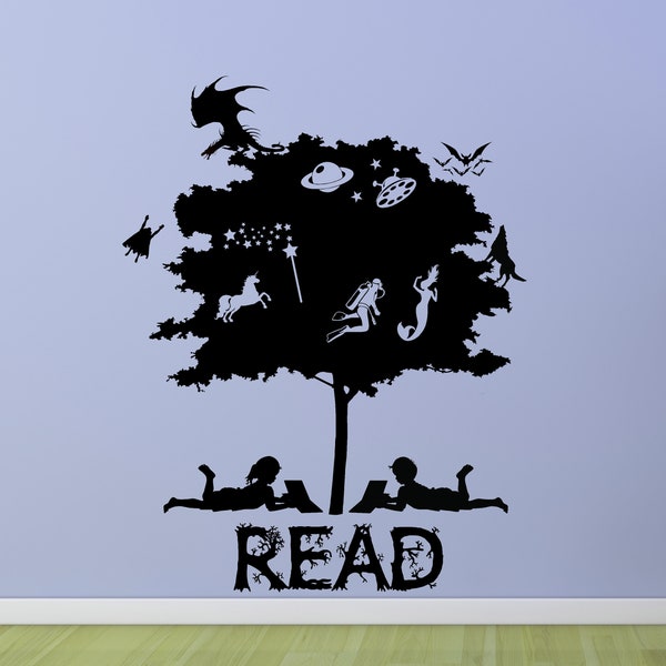 Reading Wall Decal - Etsy