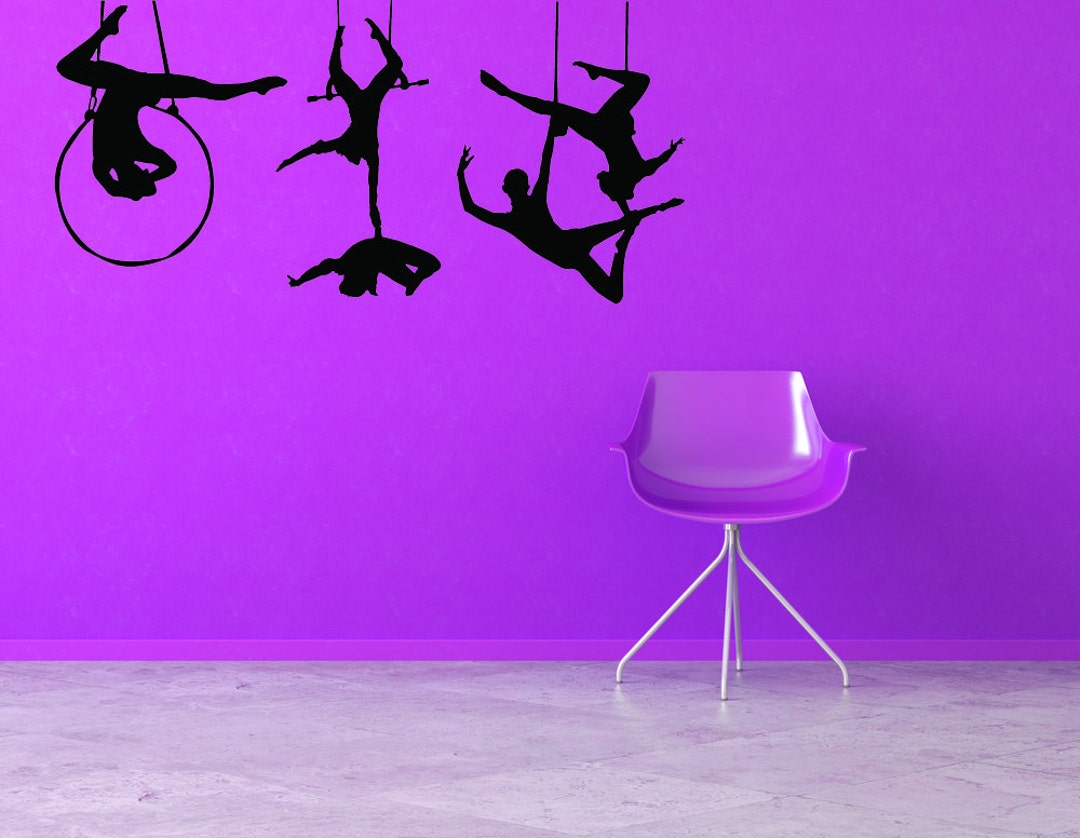 Trapeze Artist Wall Decal, Cirque Du Soleil, Aerial Silhouette Wall ...